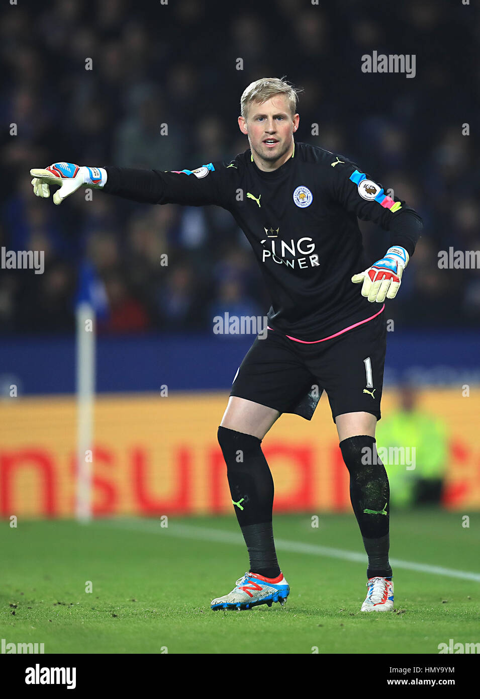 Leicester City goalkeeper Kasper Schmeichel Stock Photo - Alamy