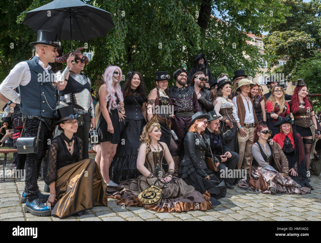 Castle Party participants posing for photos, Gothic Festival dedicated ...