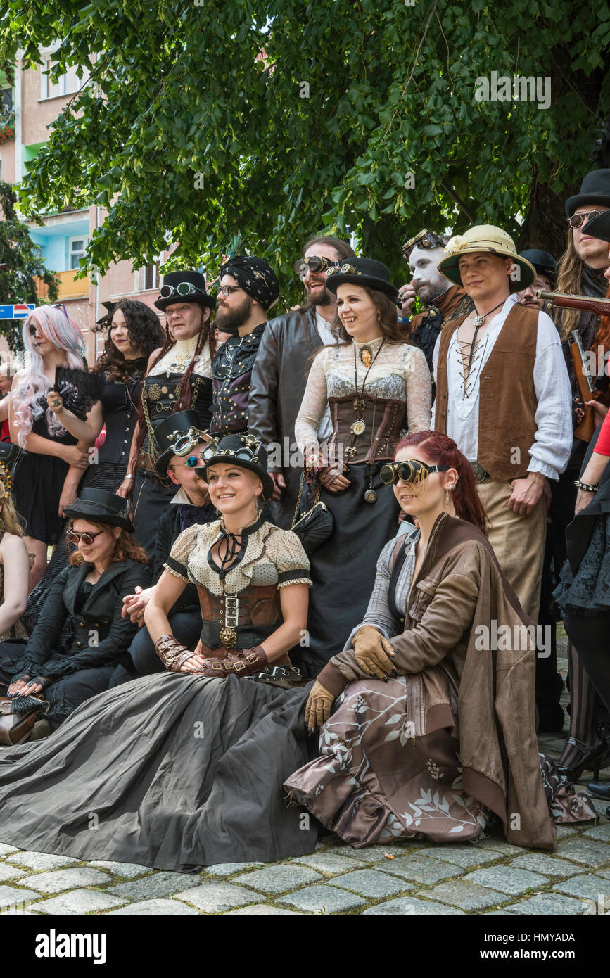 Castle Party participants posing for photos, Gothic Festival dedicated ...