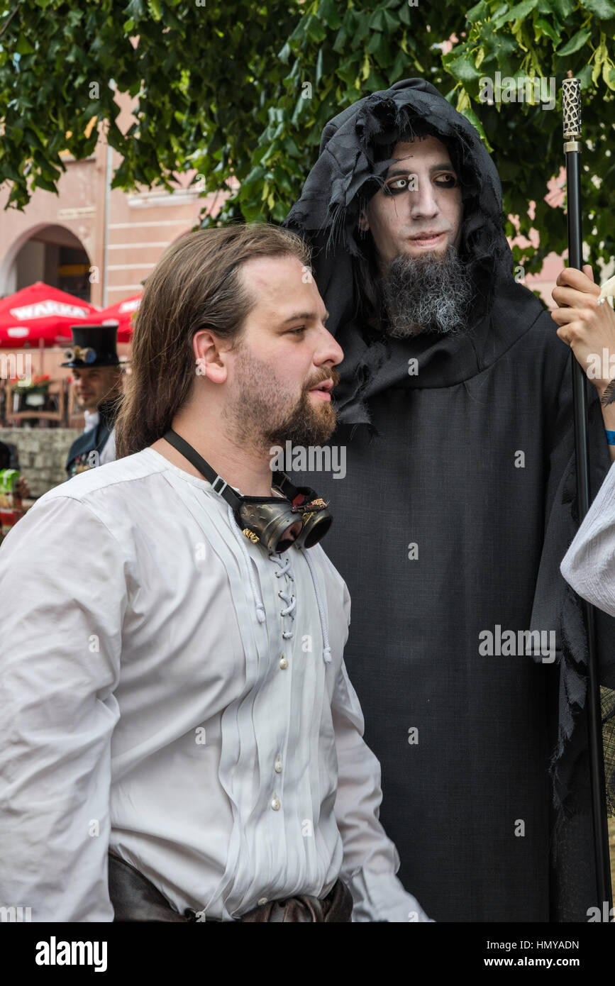 Castle Party participants posing for photos, Gothic Festival dedicated ...