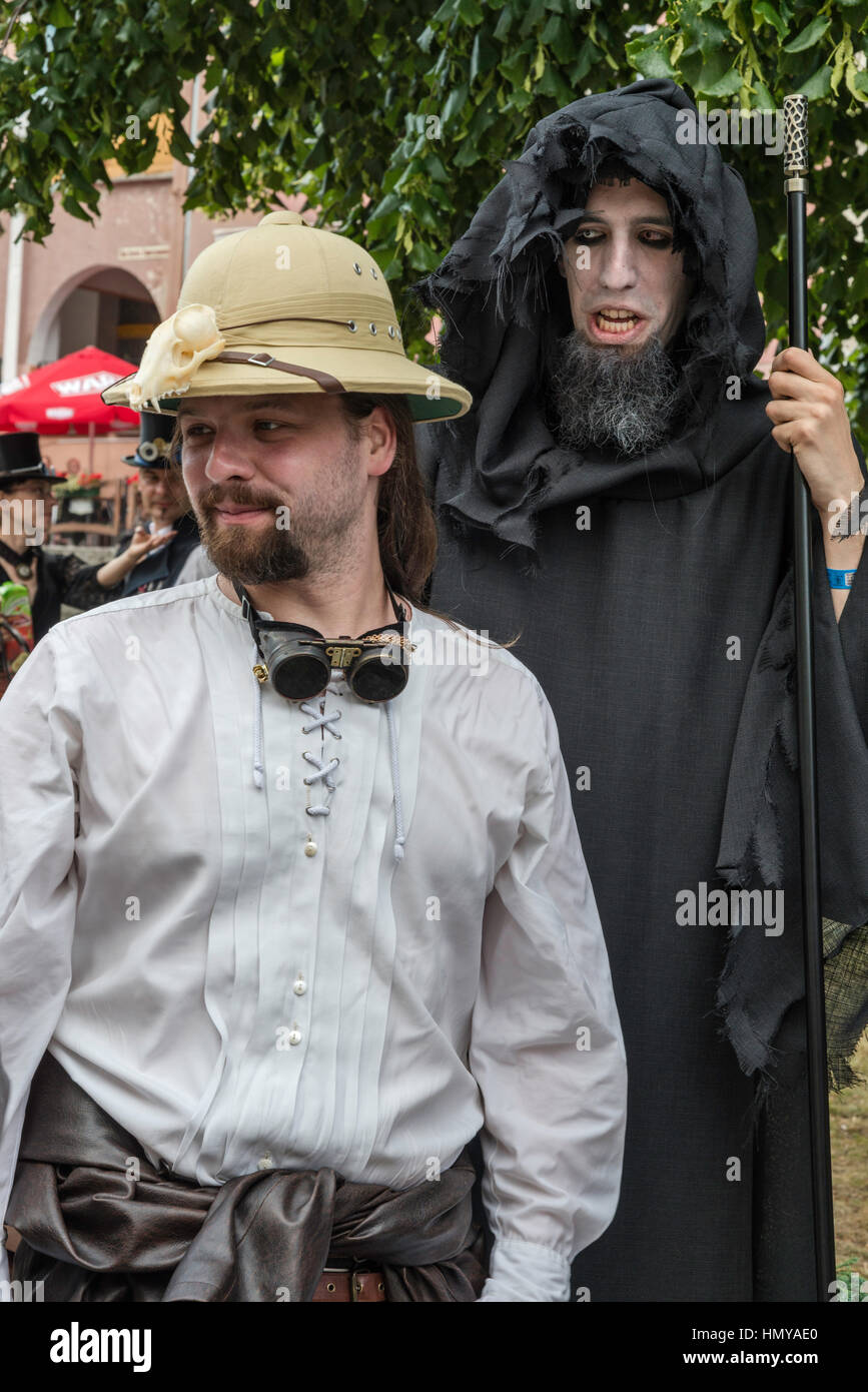 Castle Party participants posing for photos, Gothic Festival dedicated ...