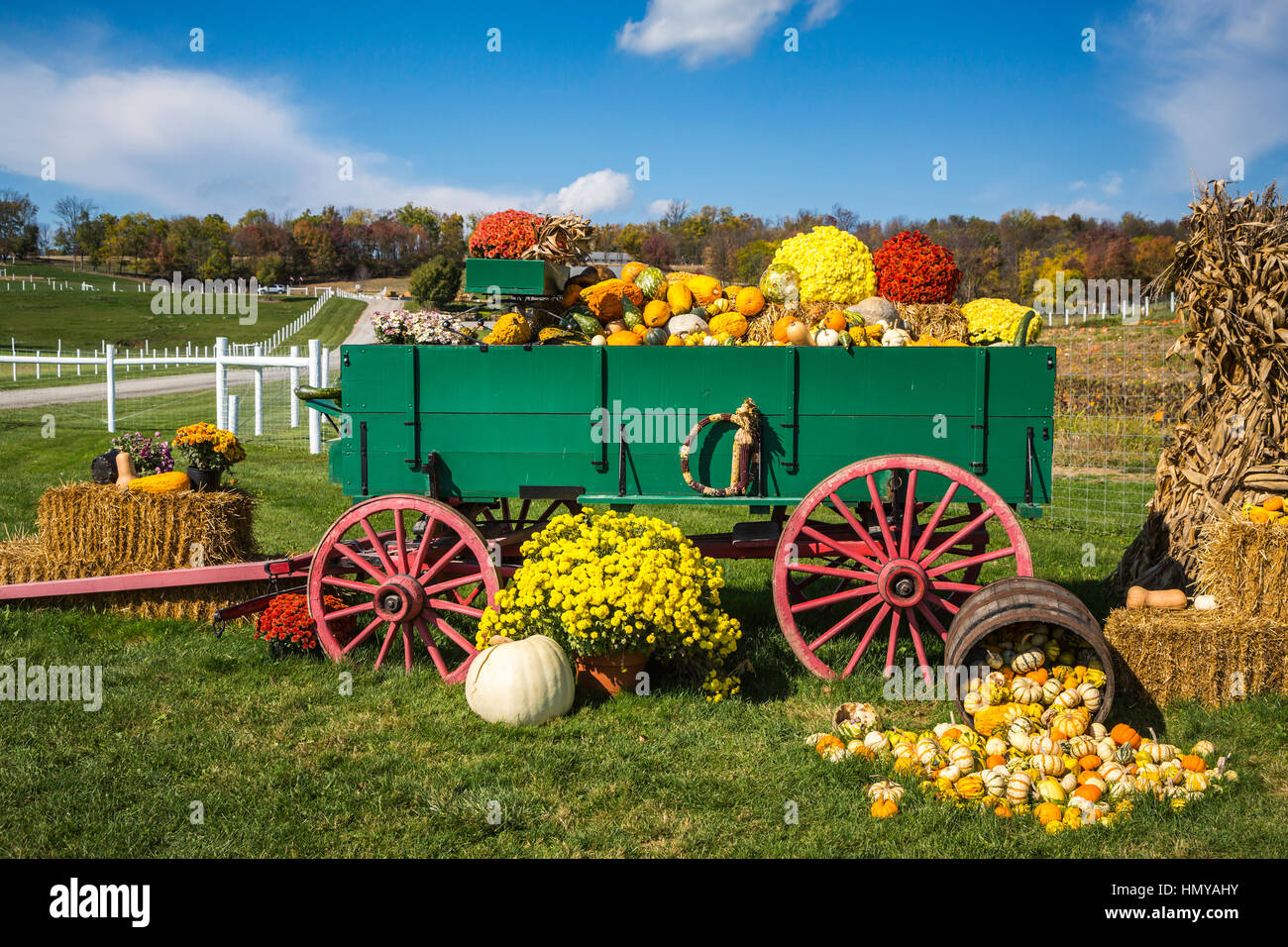 A fall farm produce display near Berlin, Ohio, USA Stock Photo - Alamy