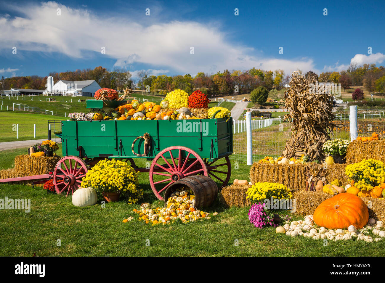 A fall farm produce display near Berlin, Ohio, USA Stock Photo - Alamy