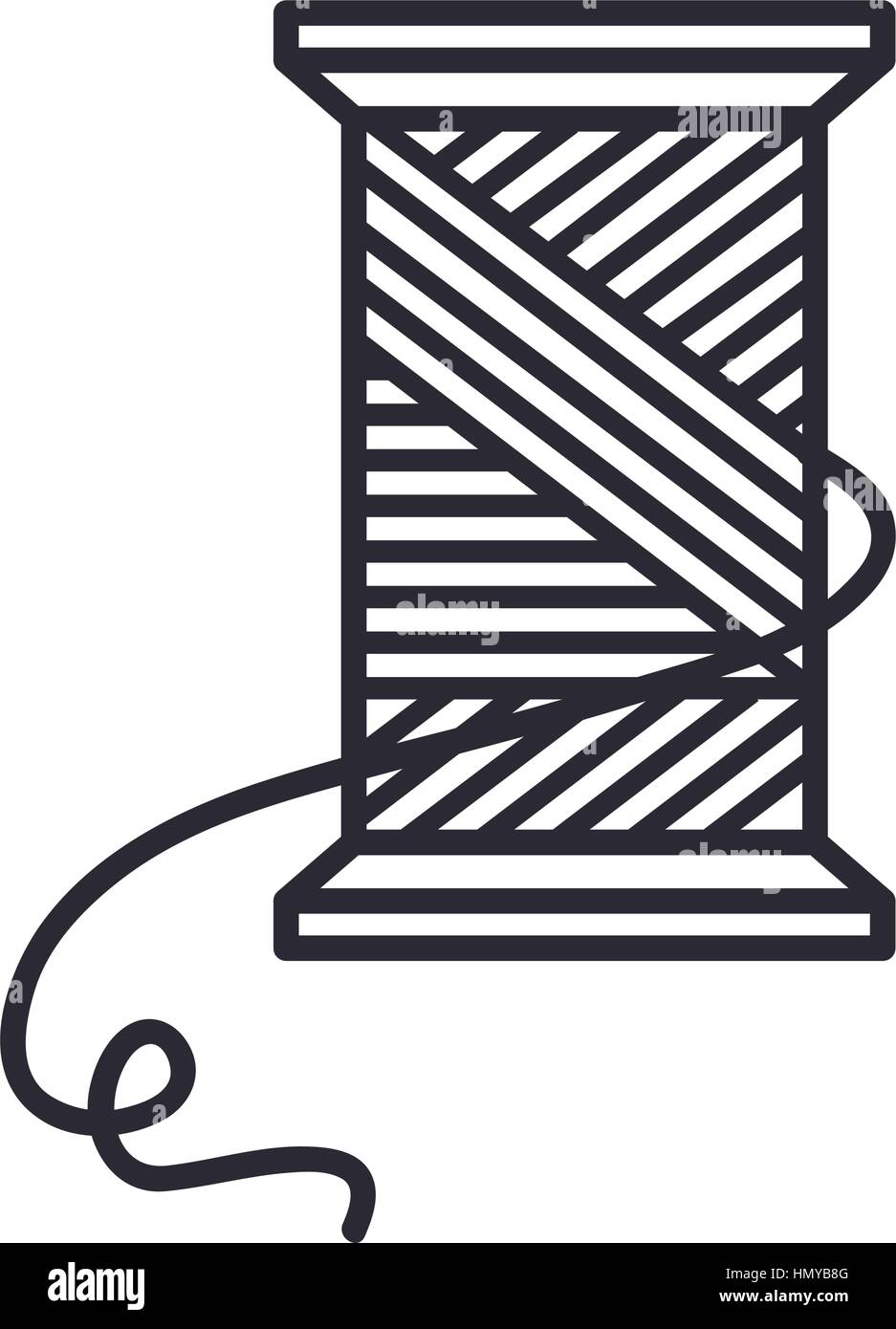 Thread roll and needle icon vector illustration design Stock Vector ...