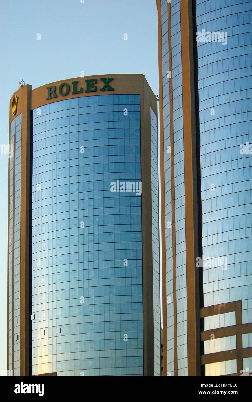 Rolex building. Dubai grows each minute. Beautiful buildings are built ...