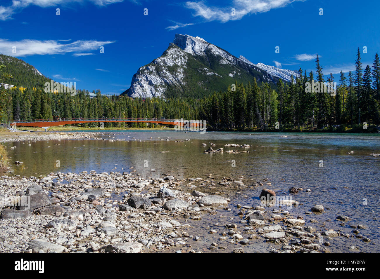 Bow River as it passes through Banff National Park, Alberta, Canada ...
