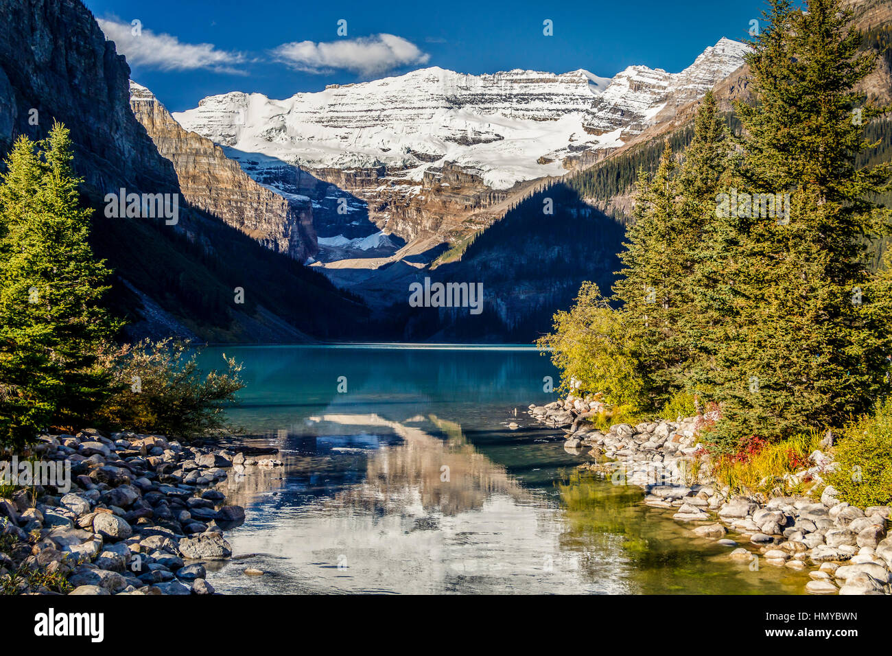 Lake Louise, with Mount Victoria and glacier, Banff National Park ...