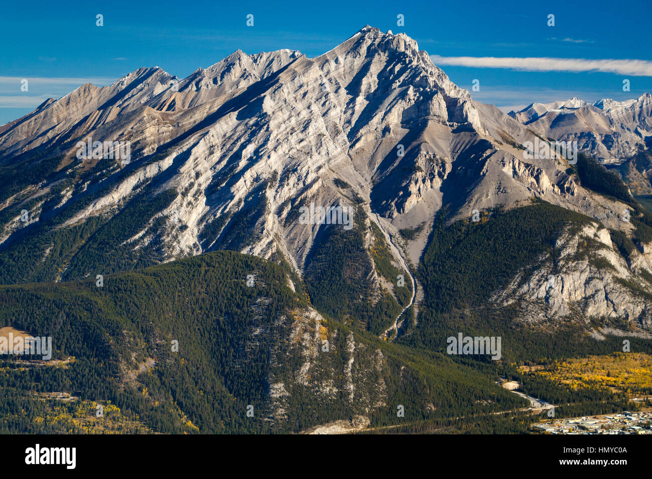 The Rocky Mountains that surround Sulphur Mountain in Banff, Alberta ...