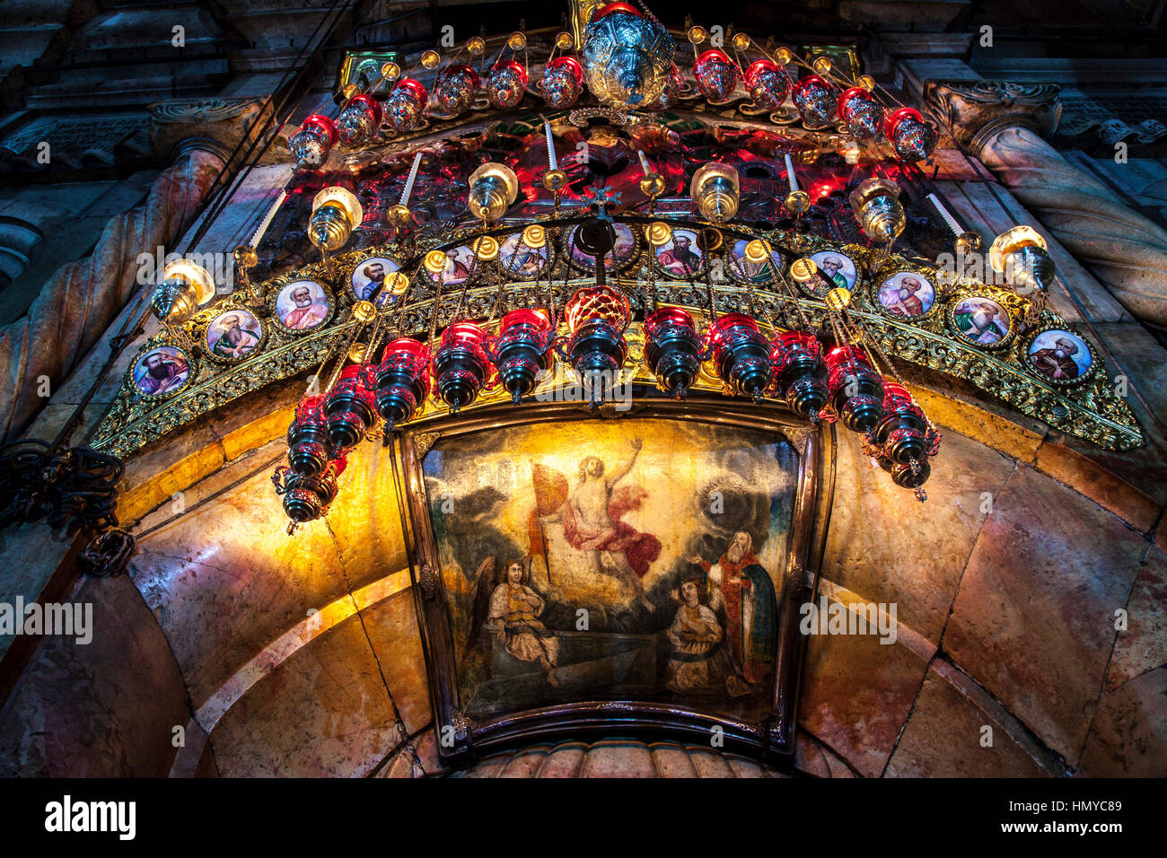 An entrance to the Aedicule in the Church of the Holy Sepulchre in ...