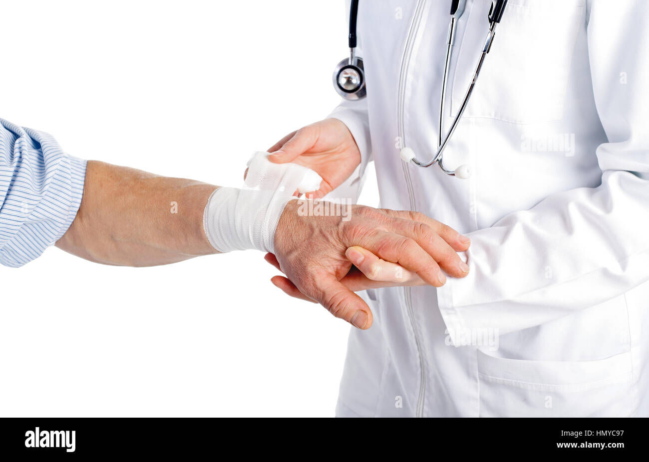 Confident doctor heals the patients broken hand Stock Photo - Alamy