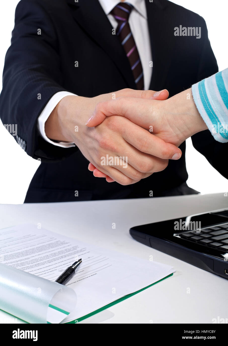 The businessman shaking hands with the client Stock Photo - Alamy