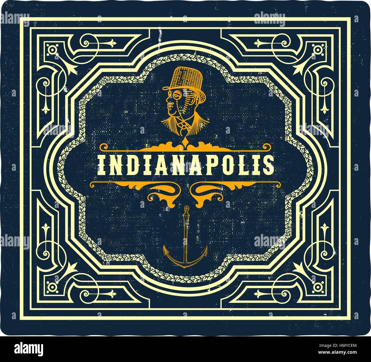 Retro card design with engraving and floral details. Organized by ...