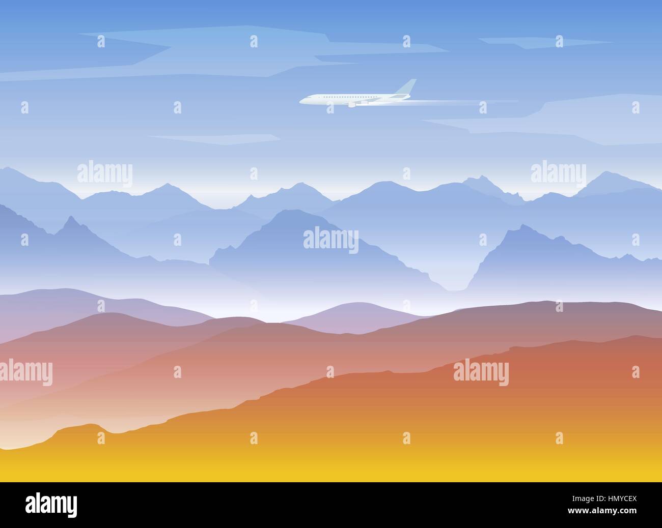 Sunset on peaks Stock Vector Images - Alamy