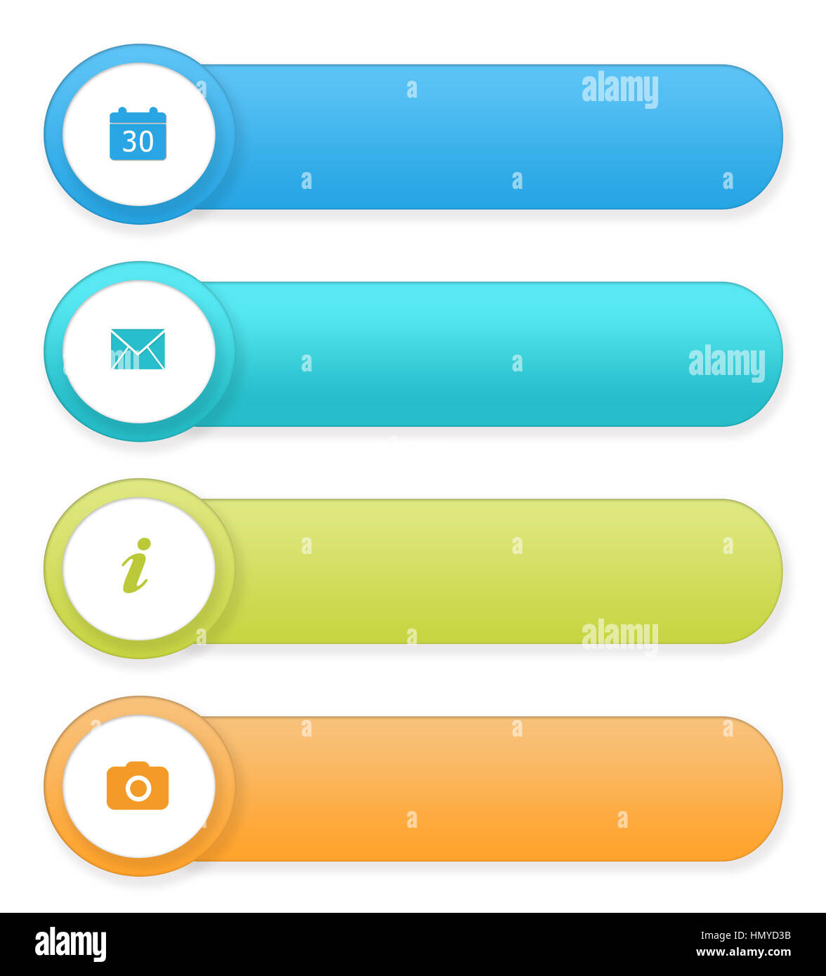 Colorful rounded buttons for Web page menu, marketing or presentations ...