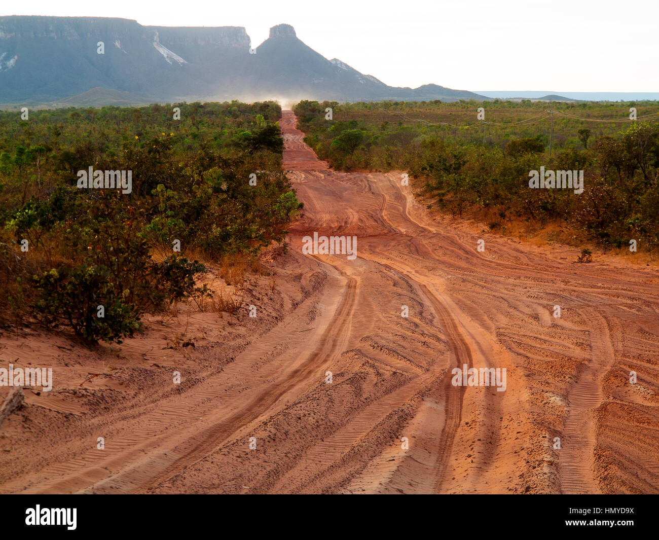 Sandy tracks at Jalapão National Park, Pai Inácio Hill in the ...