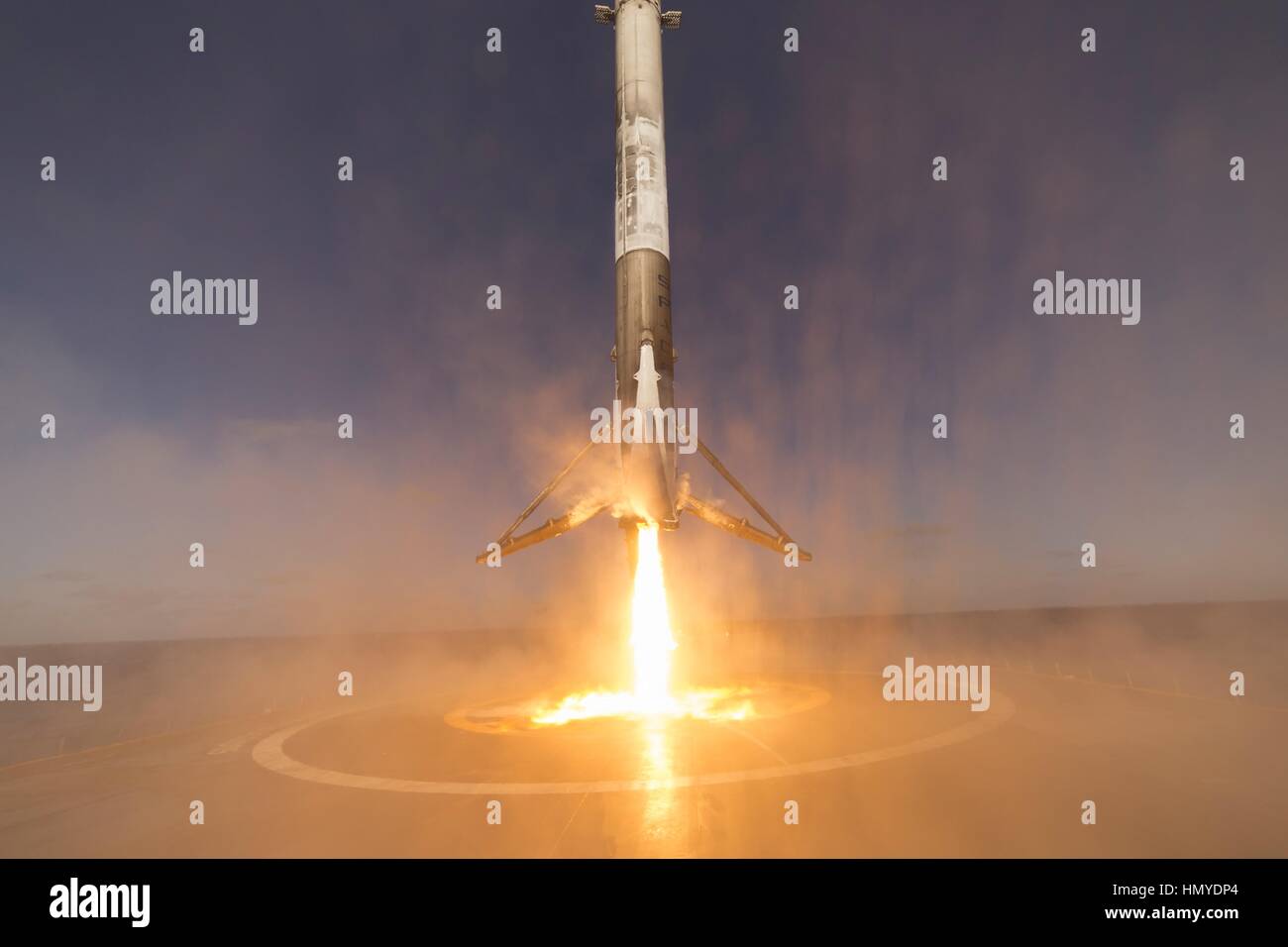 The Spacex Falcon 9 Reusable Rocket Lands Successfully On The Drone