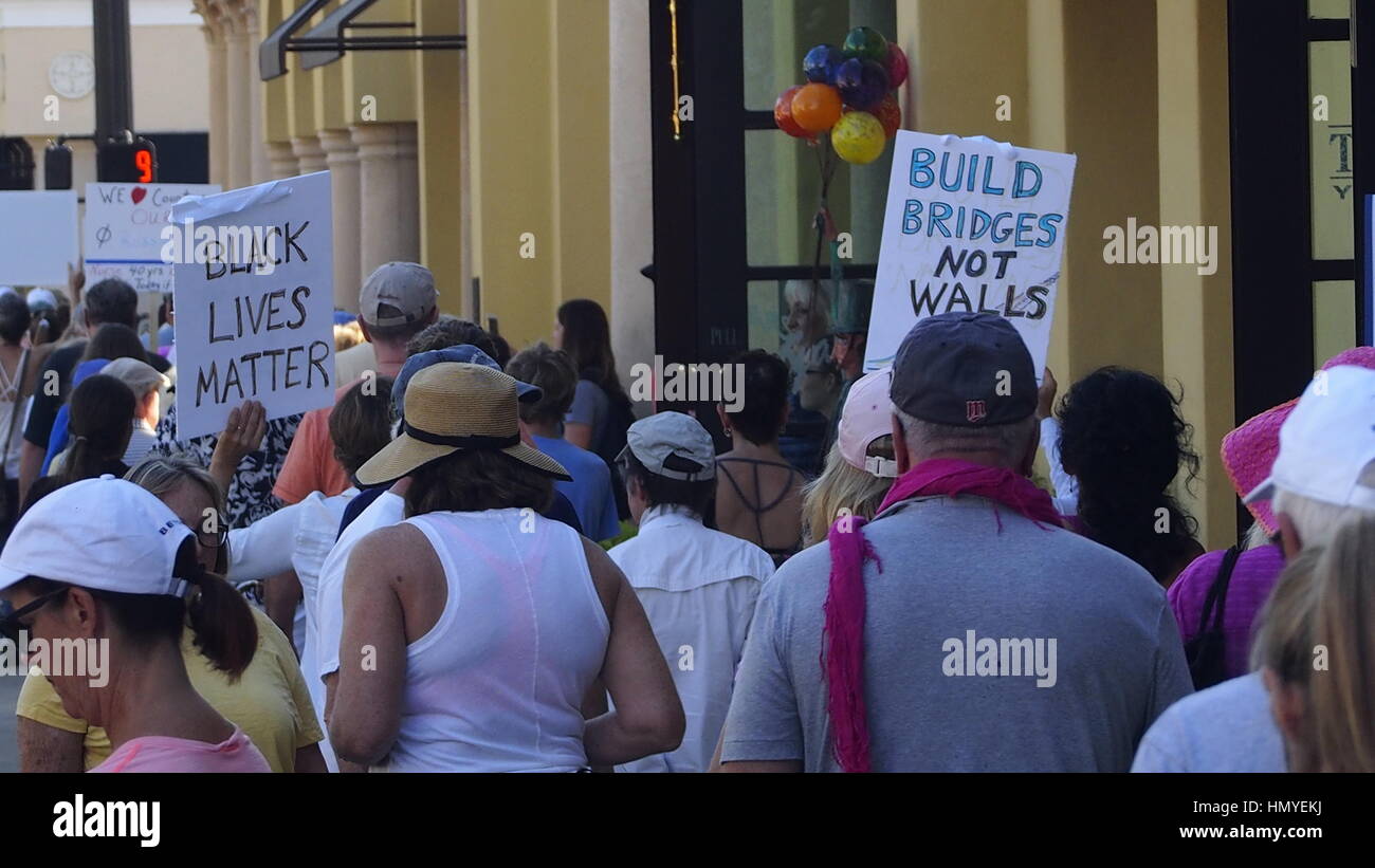 Women marching Naples, Florida Stock Photo - Alamy