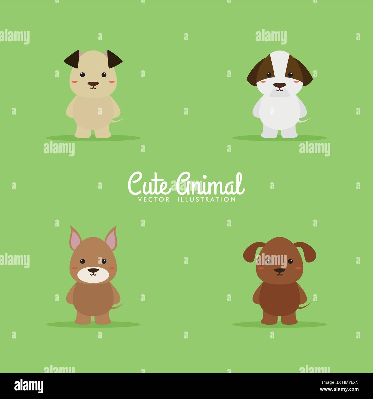 Cute Cartoon dogs Stock Vector Image & Art - Alamy
