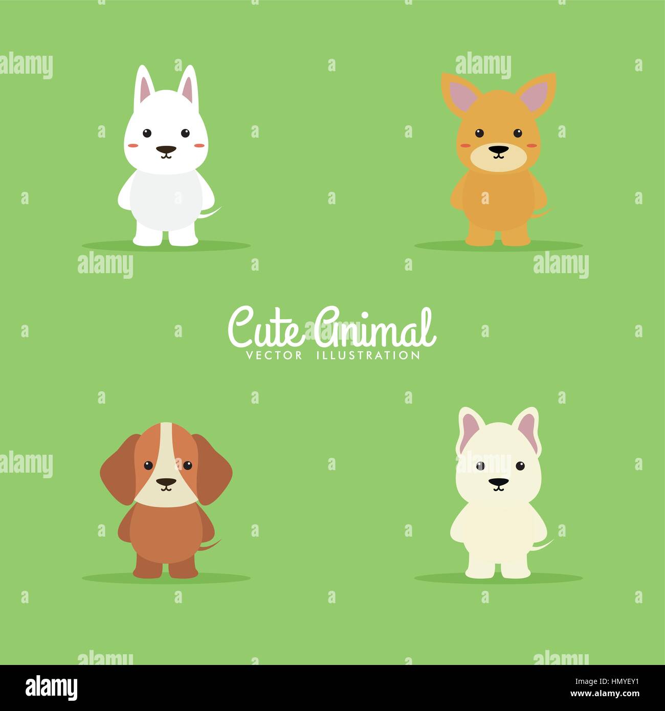 Cute Cartoon dogs Stock Vector Image & Art - Alamy