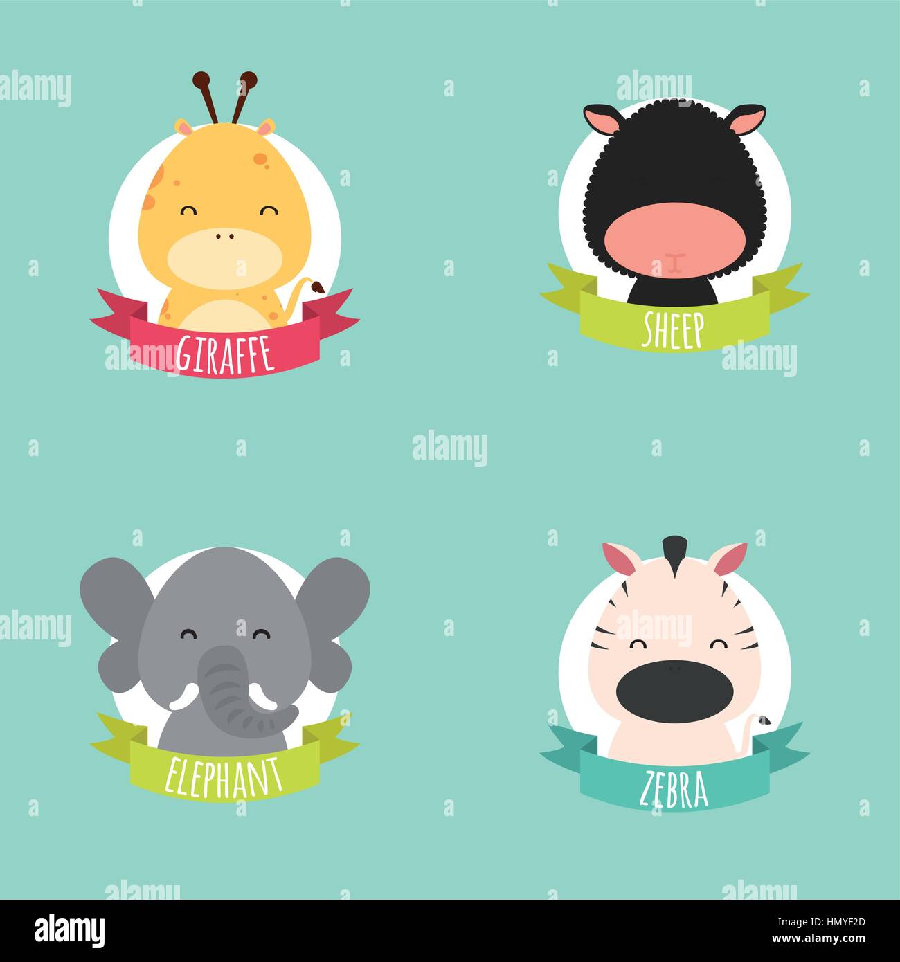 Cute Cartoon animals Stock Vector Image & Art - Alamy