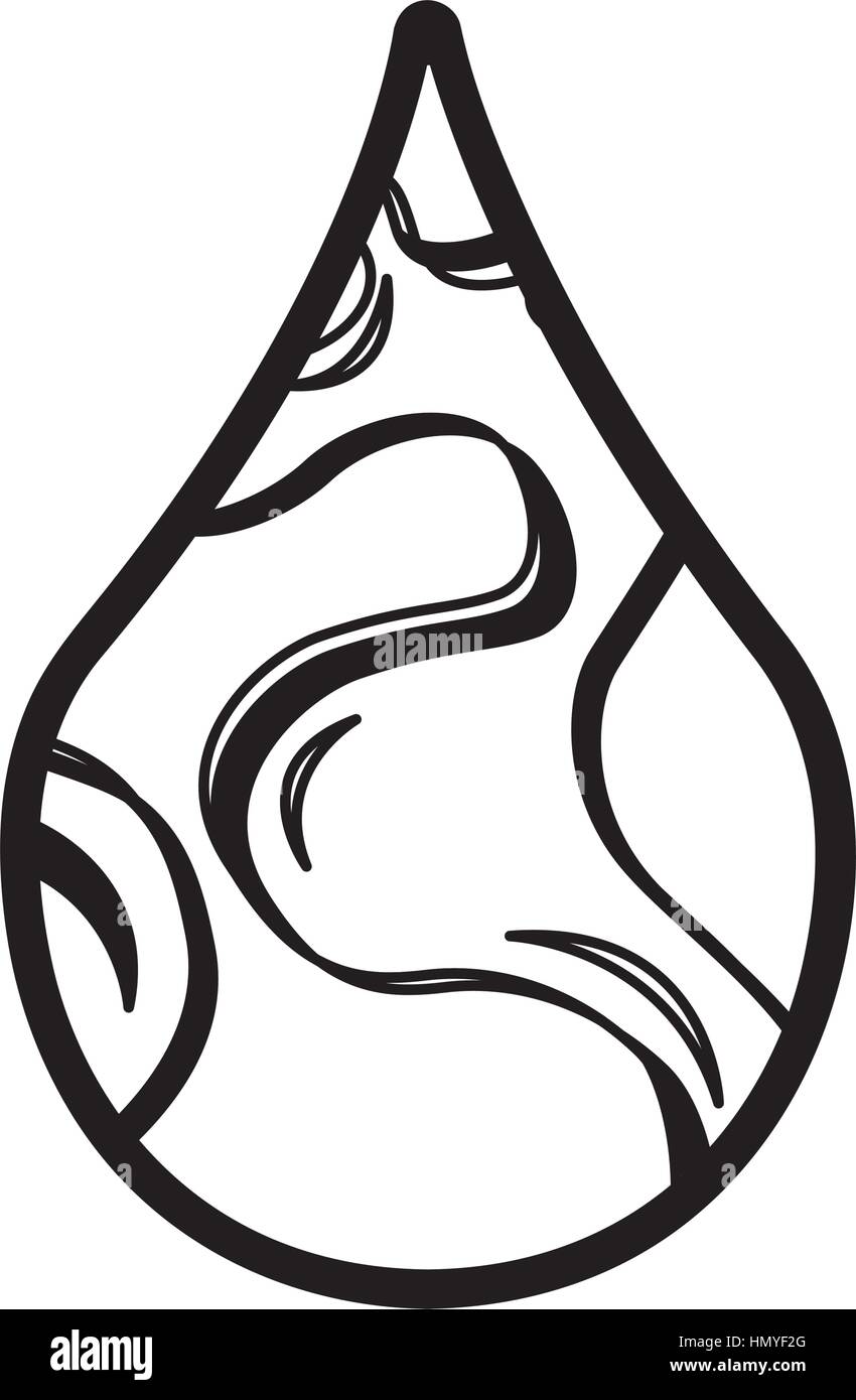 world planet earth drop water icon vector illustration design Stock ...
