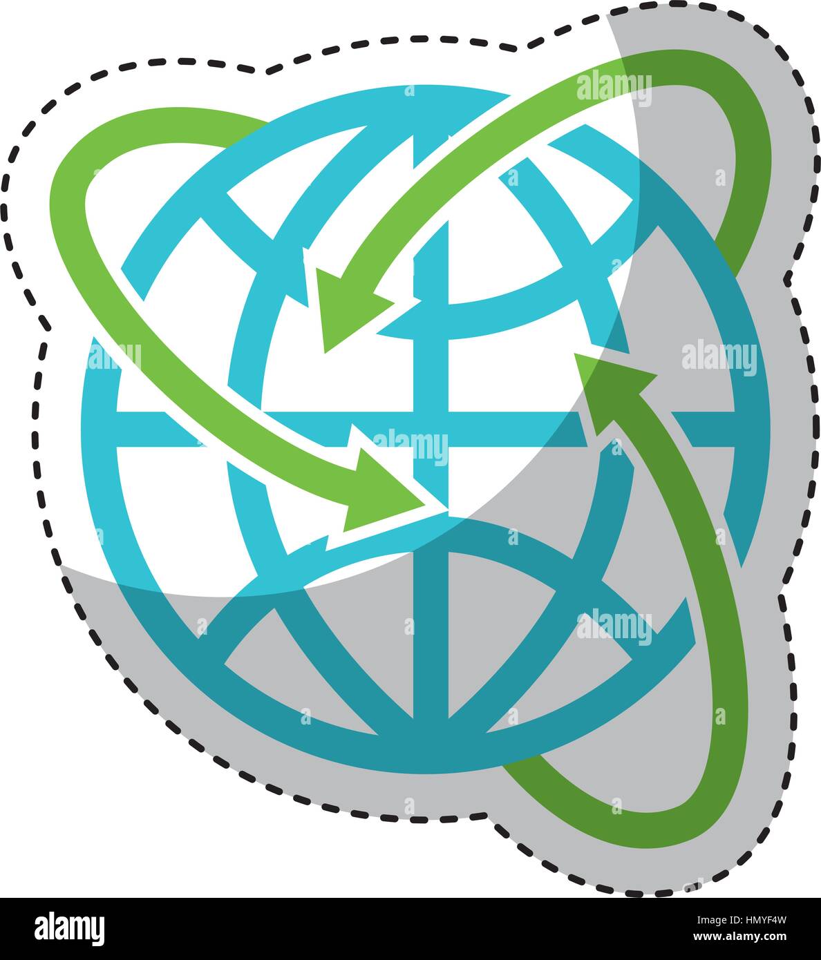 sphere planet with arrows isolated icon vector illustration design ...