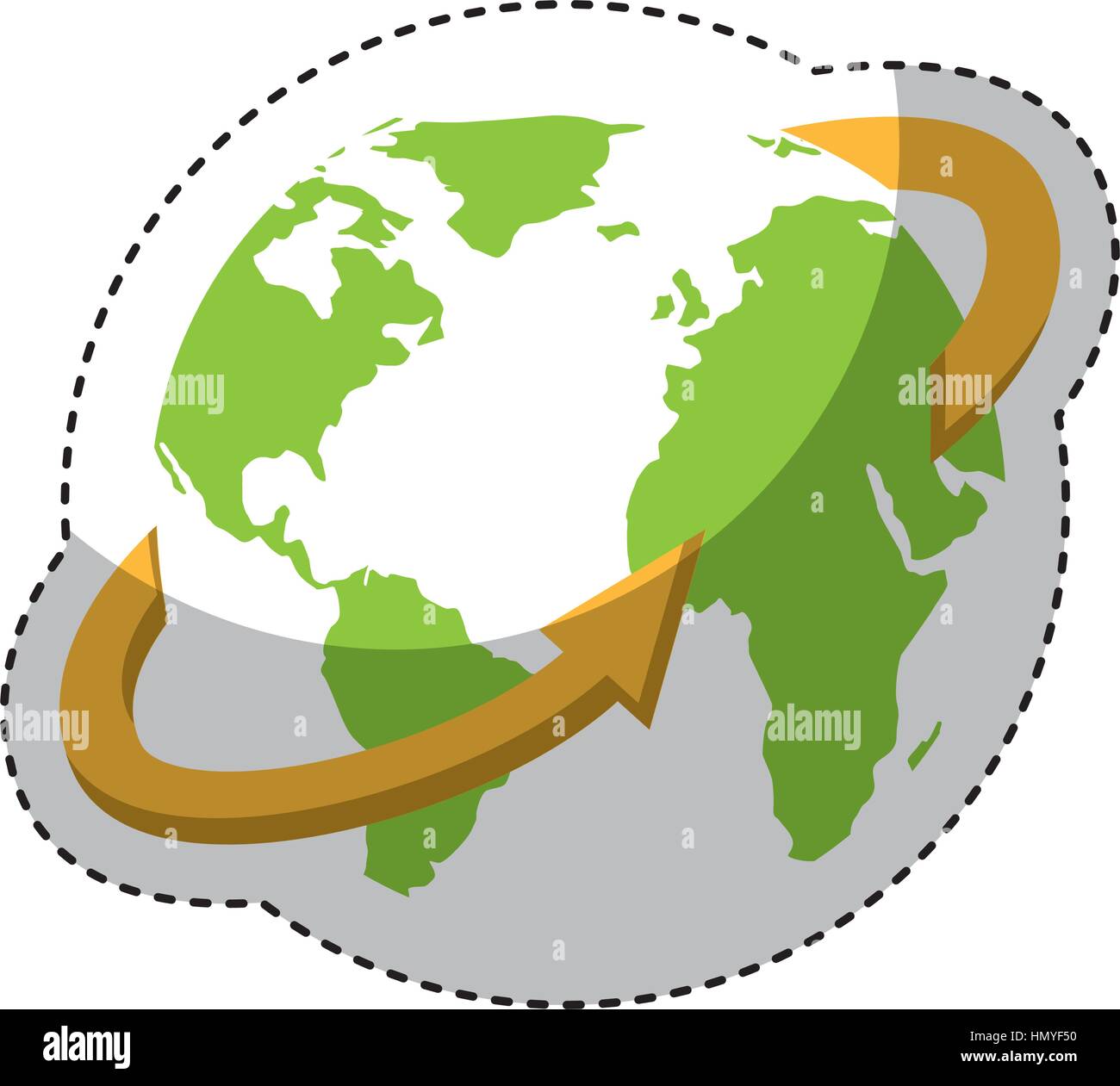 world planet earth with arrow icon vector illustration design Stock ...