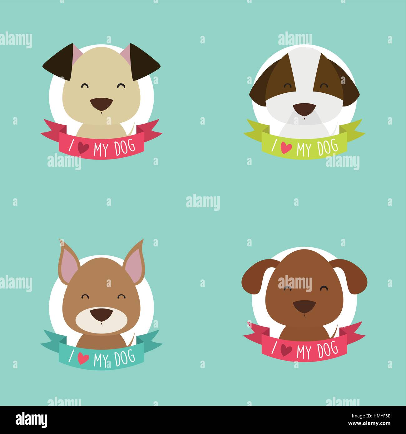 Cute Cartoon dogs Stock Vector Image & Art - Alamy