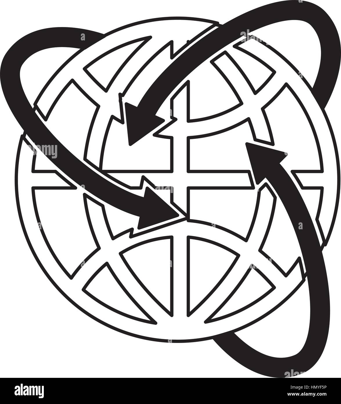 sphere planet with arrows isolated icon vector illustration design ...