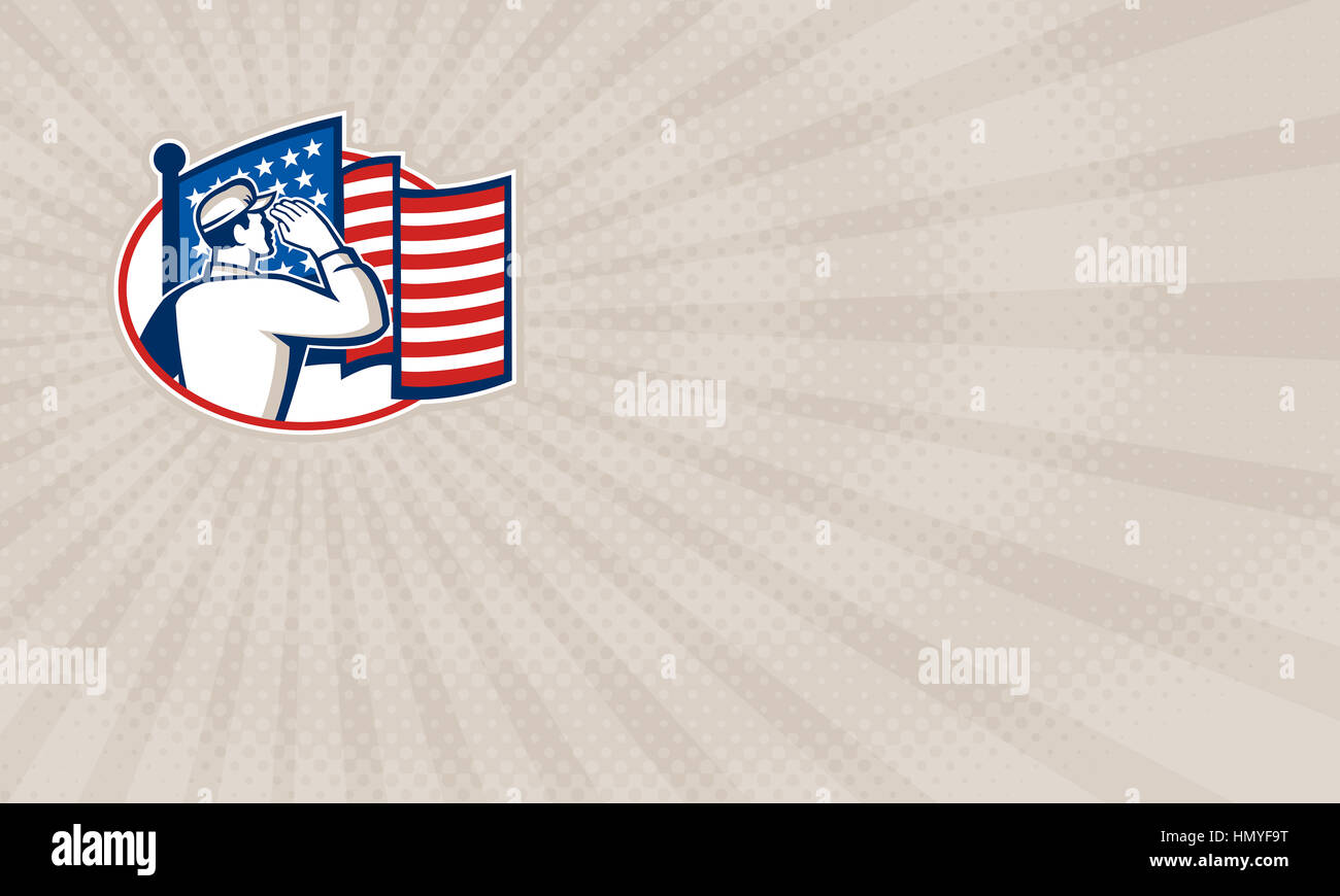 Business card showing Illustration of an American soldier serviceman ...