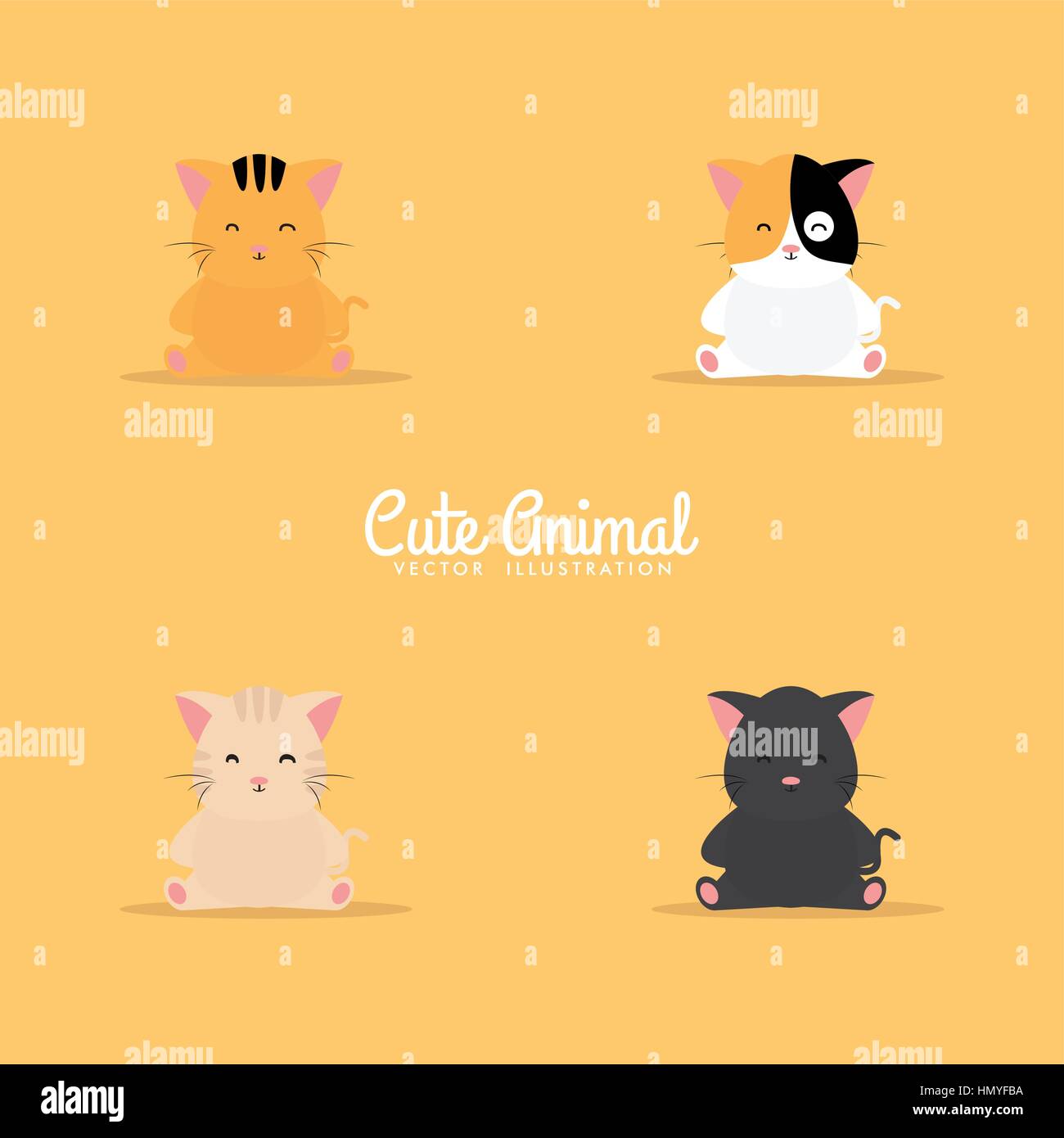 Cute Cartoon cats Stock Vector Image & Art - Alamy
