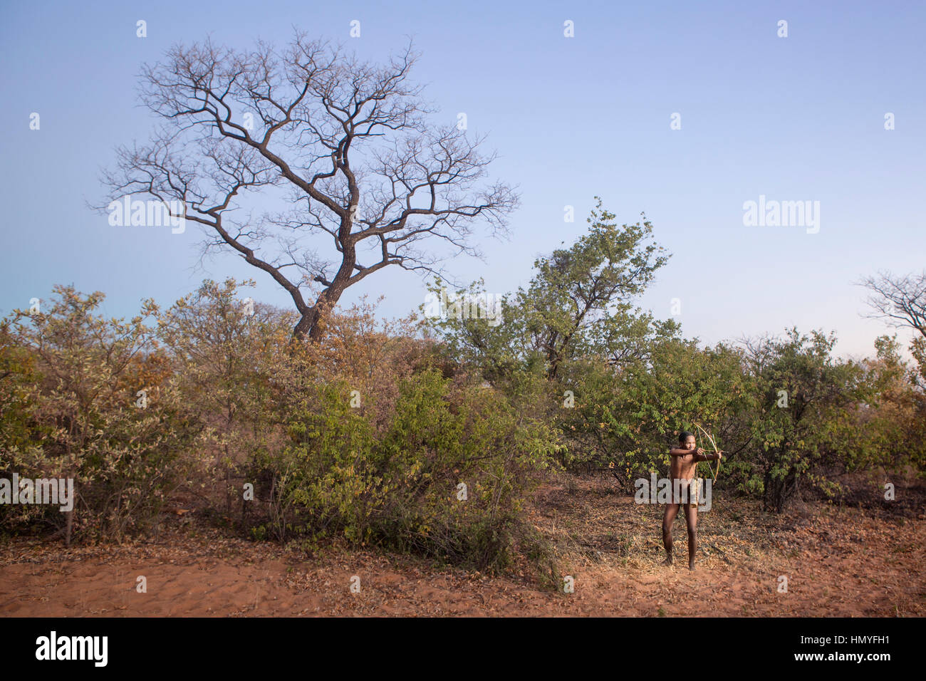 San bushmen hunting in the east of Namibia Stock Photo - Alamy