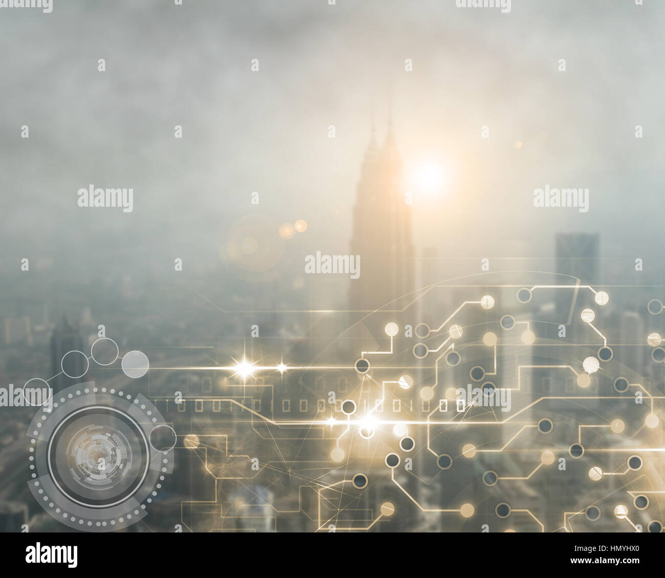 High tech smart city network hi-res stock photography and images - Alamy
