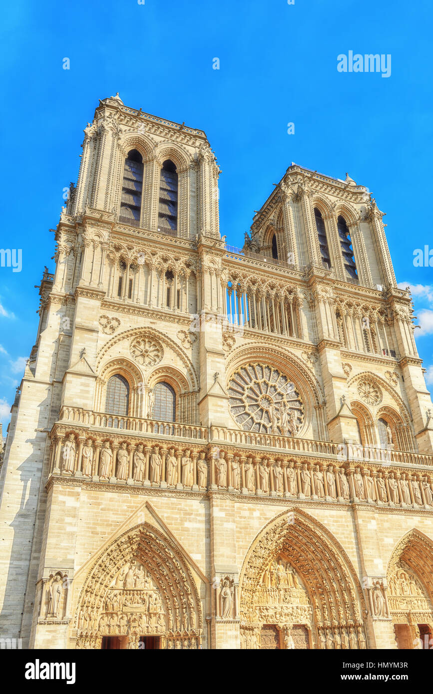 Front side of Notre Dame de Paris Cathedral, most beautiful Cathedral ...