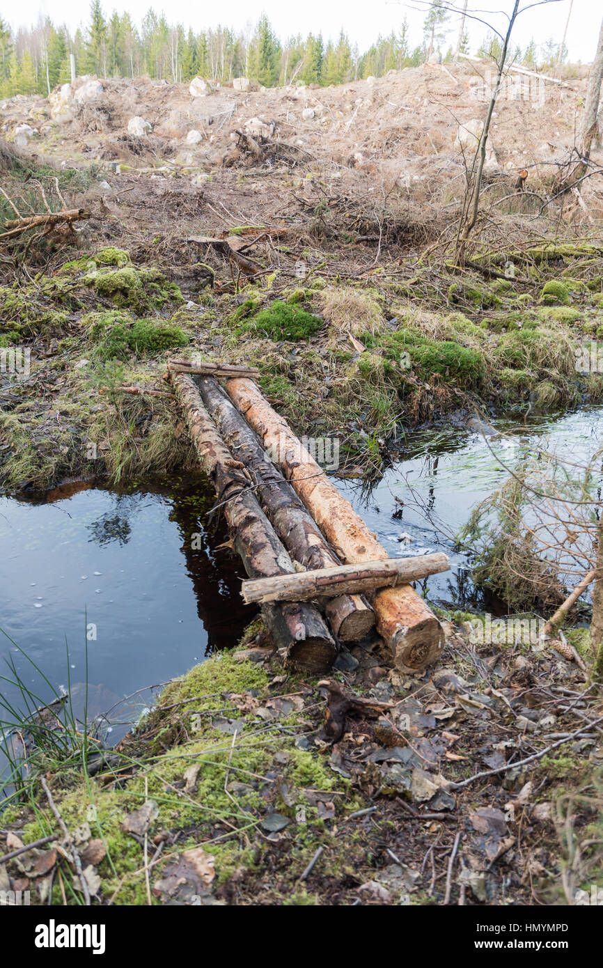 Footbridge across a small brook hi-res stock photography and images - Alamy