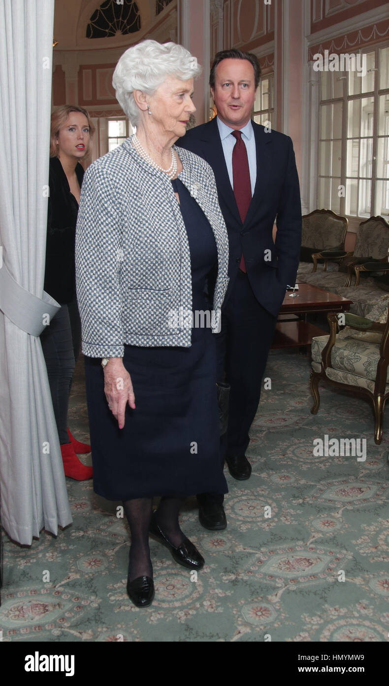 David Cameron and his mother Mary Fleur Cameron attending The Oldie of ...