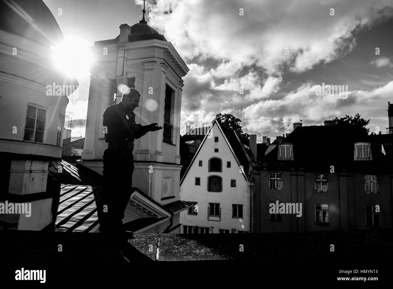 Jürmo (27) works on a roof in Tallinn, Estonia 20th September 2016 ...