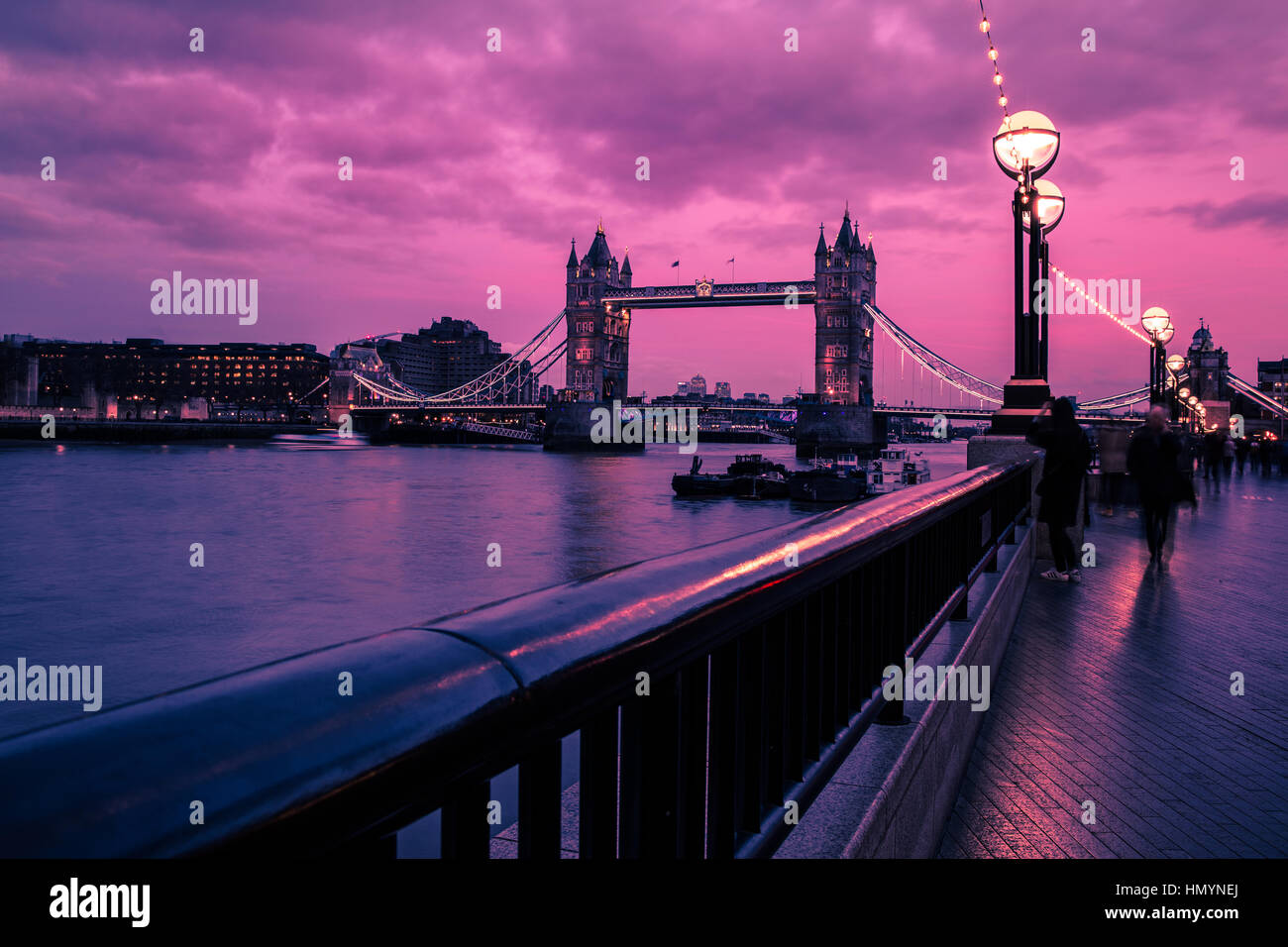Pink tower bridge where hi-res stock photography and images - Alamy