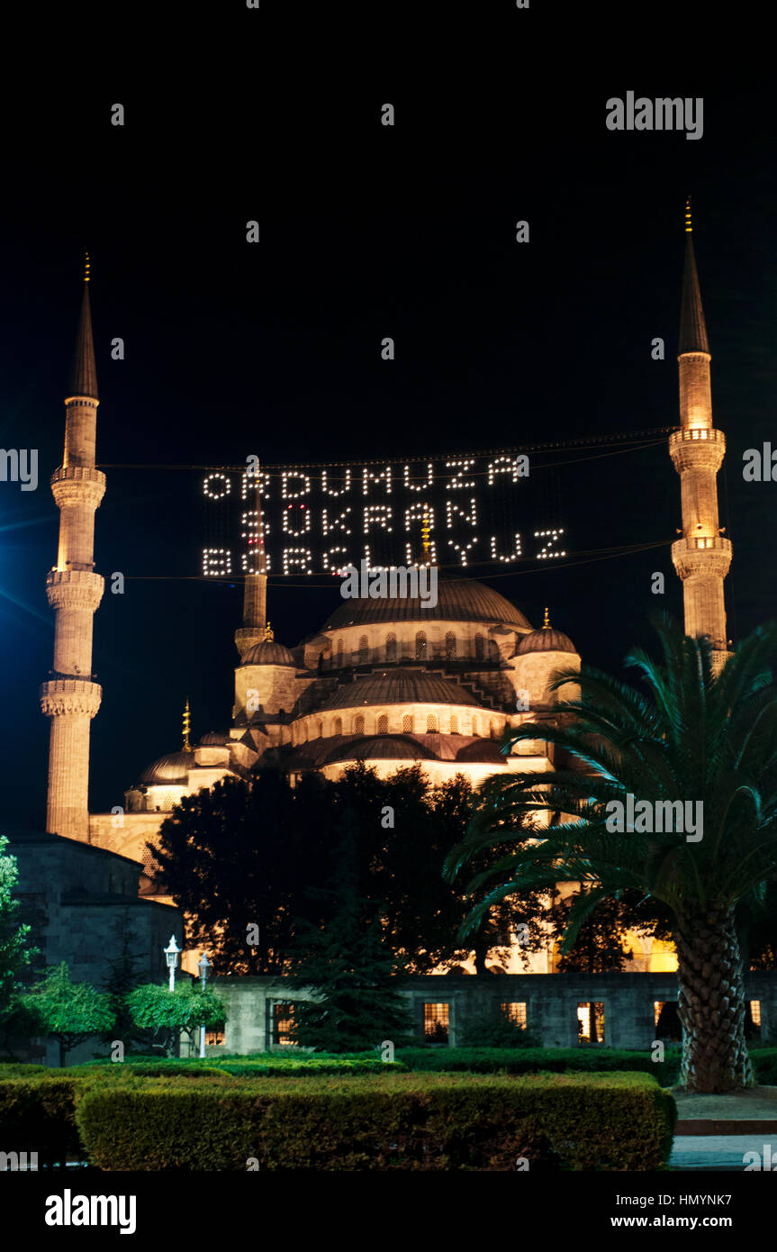 Turkey. Istanbul. Blue Mosque, night Stock Photo - Alamy