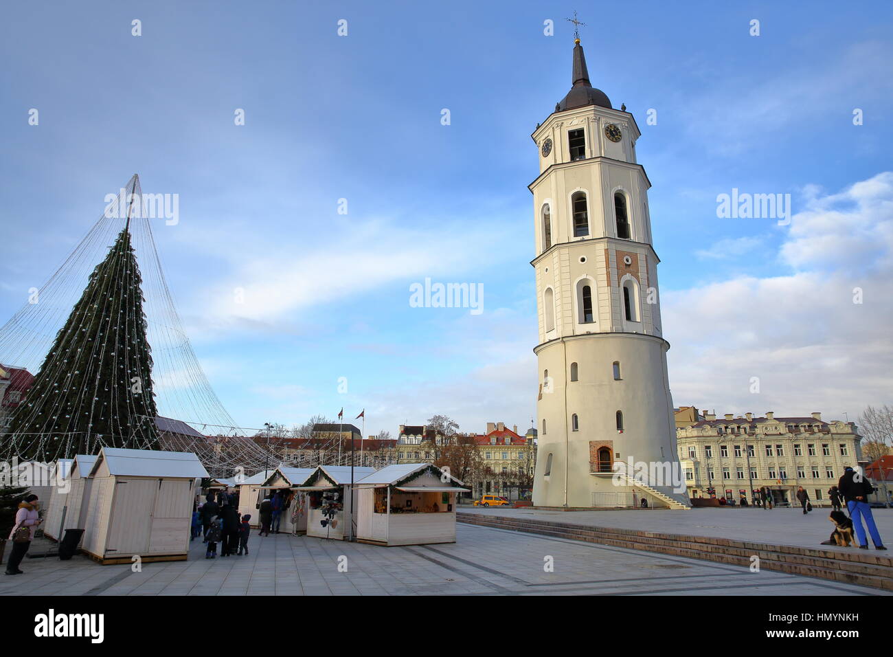 VILNIUS, LITHUANIA - DECEMBER 28, 2016: The Belfry (Cathedral Clock ...