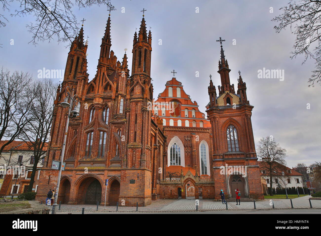 VILNIUS, LITHUANIA - DECEMBER 29, 2016: St Anne's Church and Bernardine ...