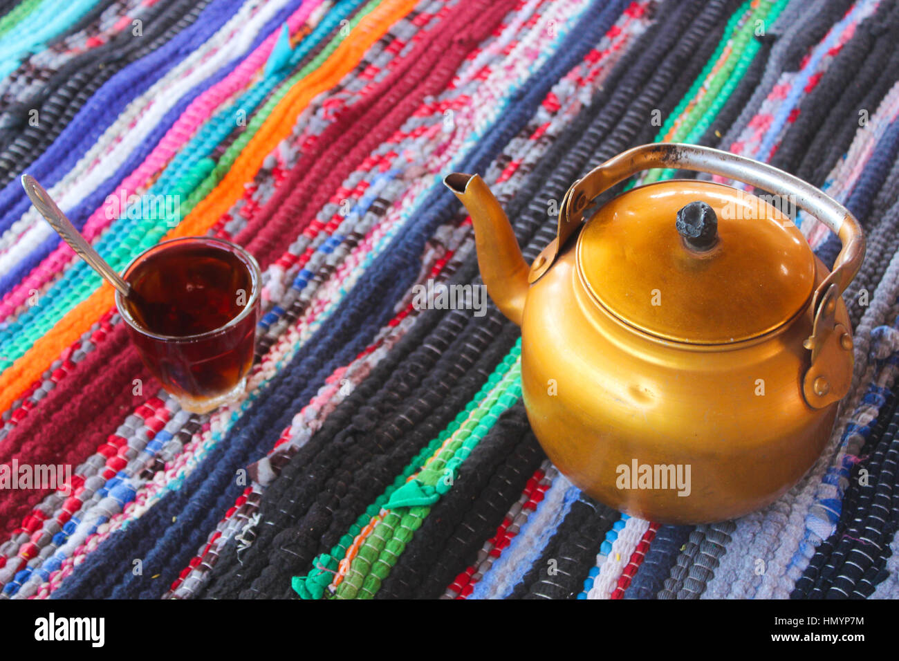 Artistic Bedouin Tea with Sugar and with Artistic Background in Ras ...