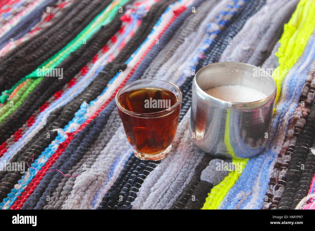 Artistic Bedouin Tea with Sugar and with Artistic Background in Ras ...