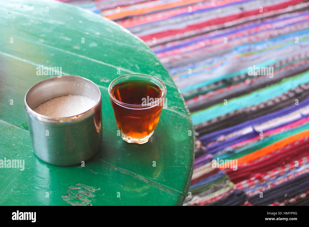 Artistic Bedouin Tea with Sugar and with Artistic Background in Ras ...