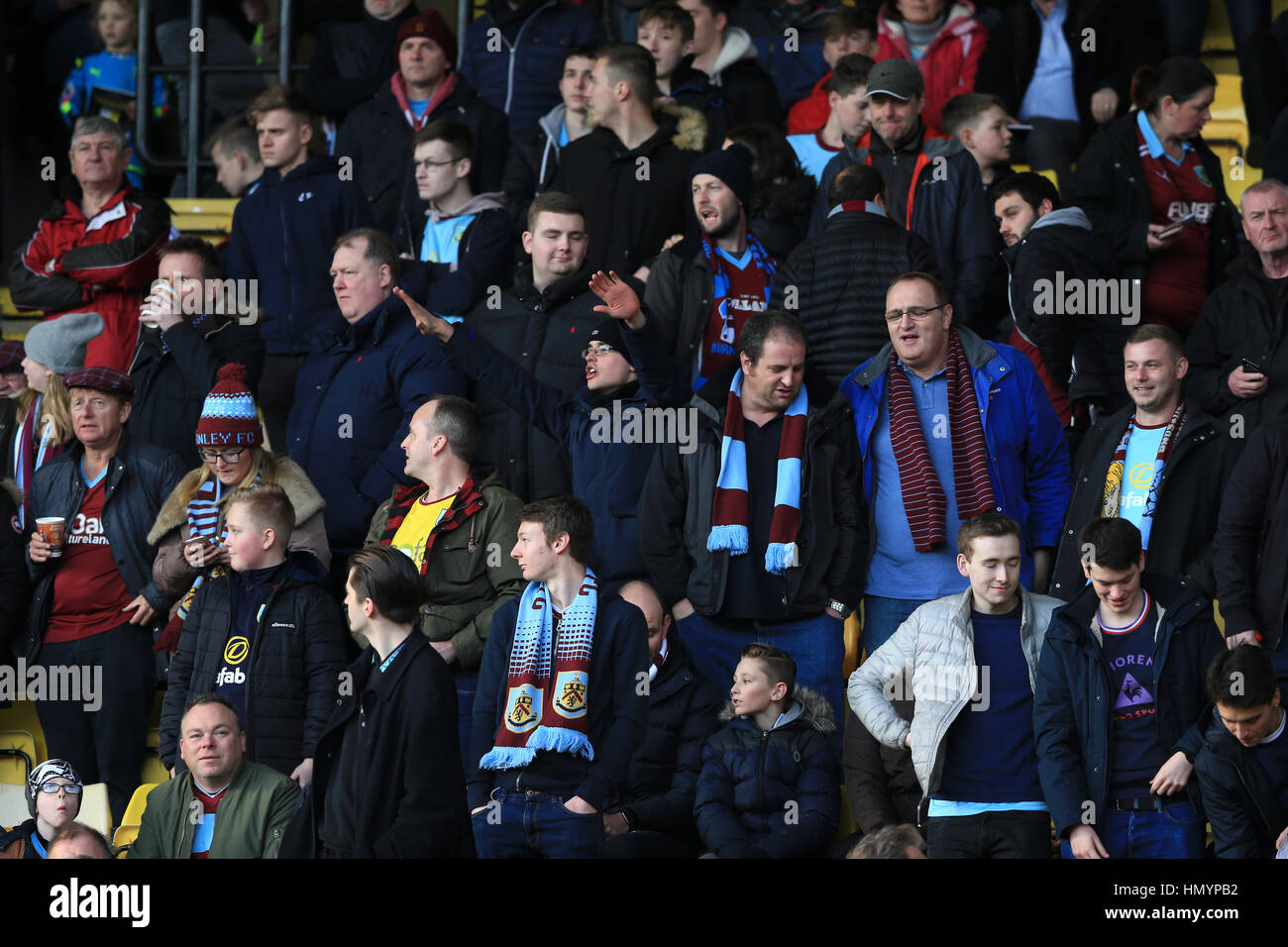 Burnley fans in the stands Stock Photo - Alamy