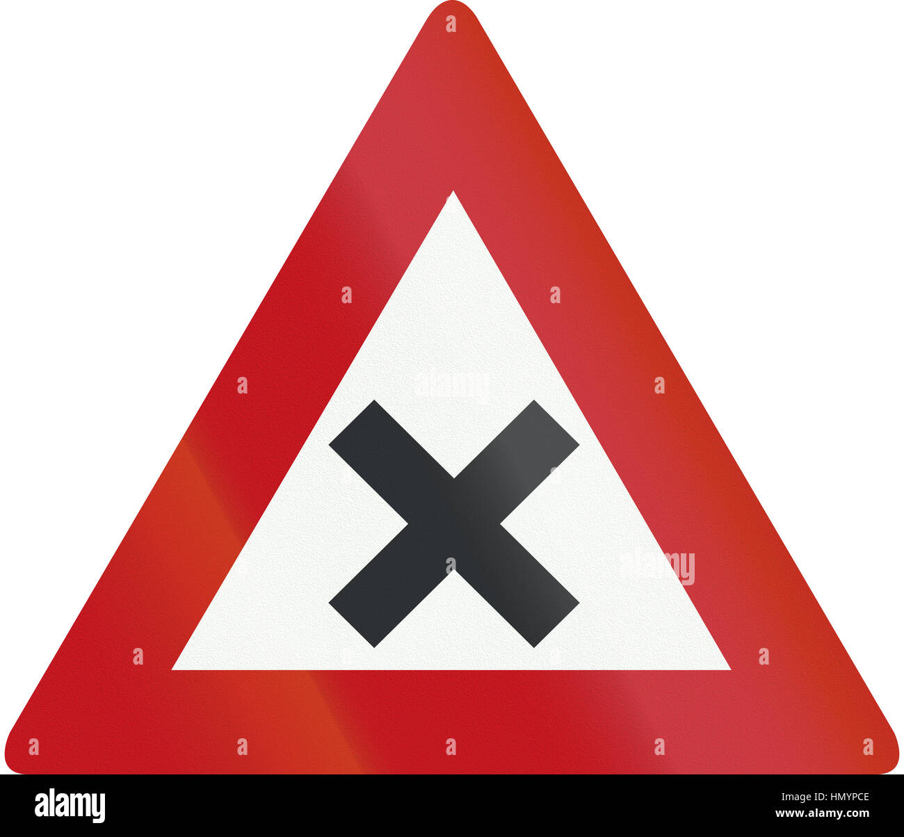 Netherlands road sign J8 - Dangerous crossing Stock Photo - Alamy