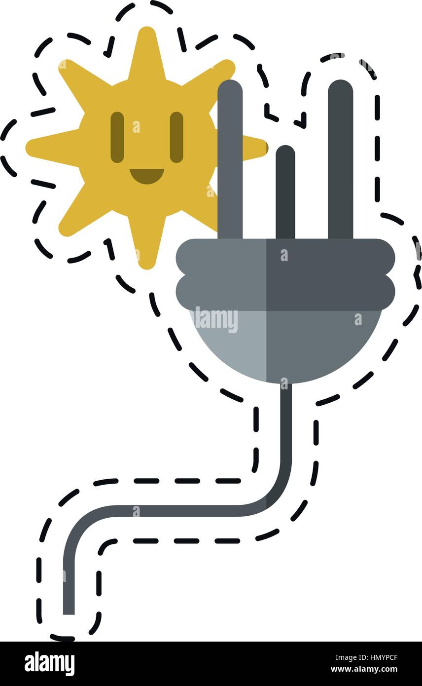 electric cable plug energy icon -cut line Stock Vector Image & Art - Alamy