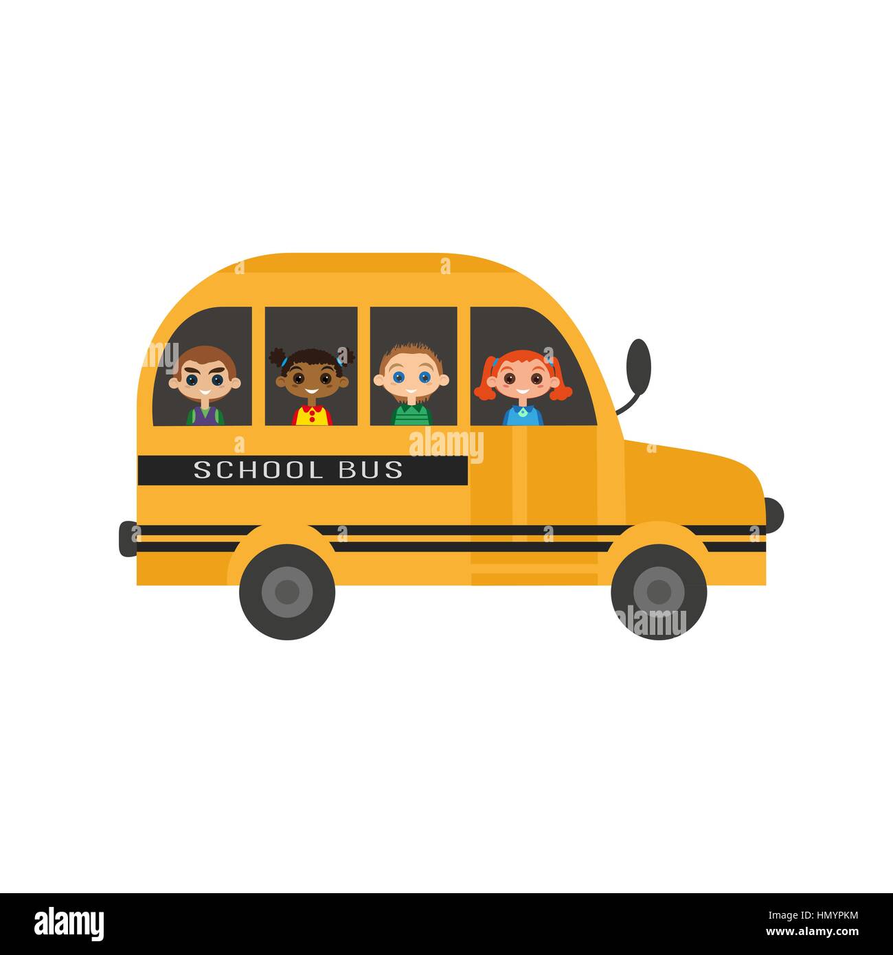 Multicultural school bus Cut Out Stock Images & Pictures - Alamy
