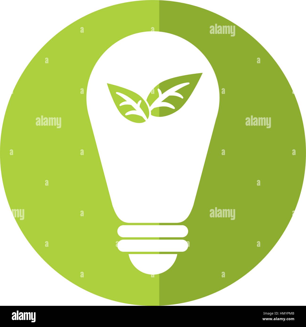 green bulb environment ecological energy leaf shadow Stock Vector Image ...