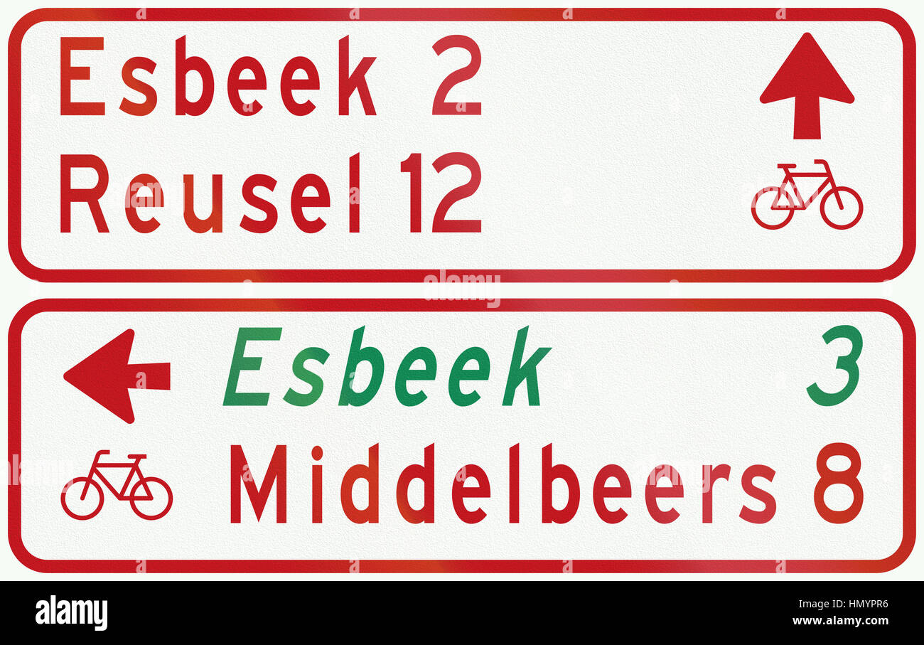 Netherlands road sign K8 - Signposts for cyclists and moped riders ...